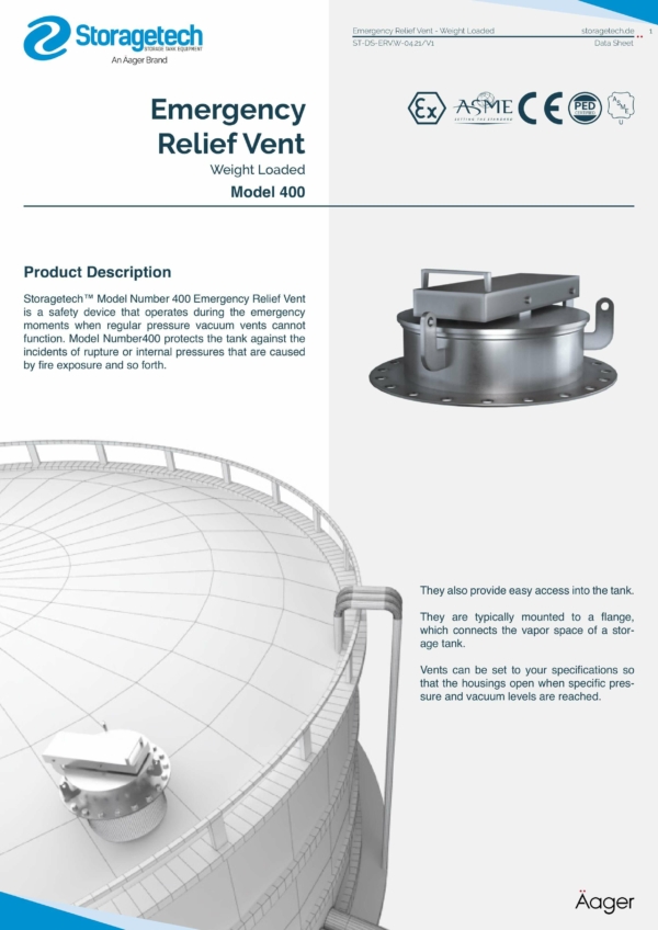 Emergency Pressure Relief Vent (Weight Loaded) - Flame Arresters And ...