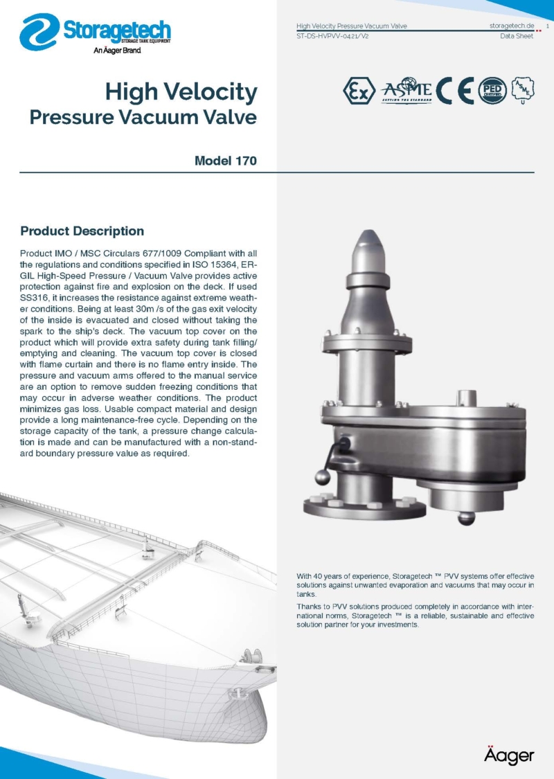 High Velocity Pressure Vacuum Relief Valve - Flame Arresters And Explosion Protection Solutions
