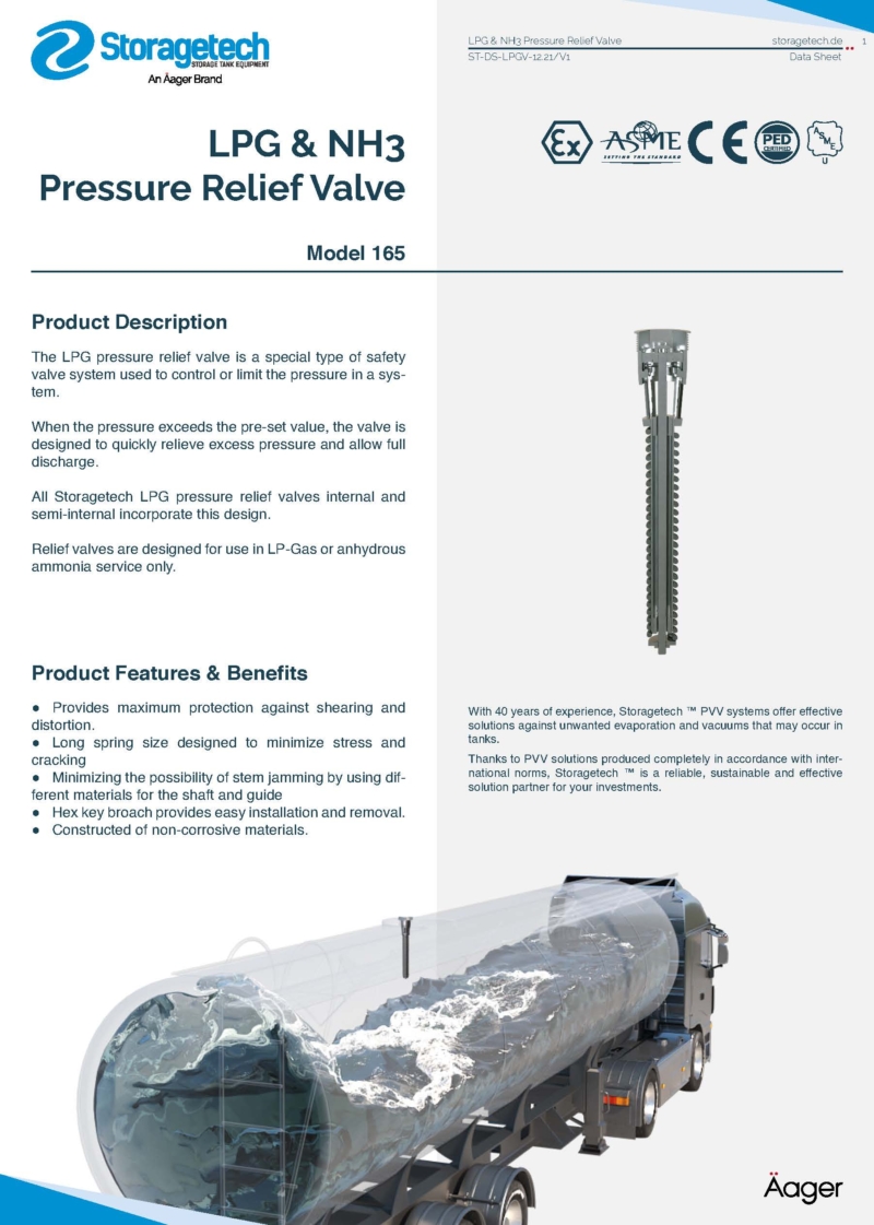 LPG & NH3 Pressure Relief Valve - Flame Arresters And Explosion ...