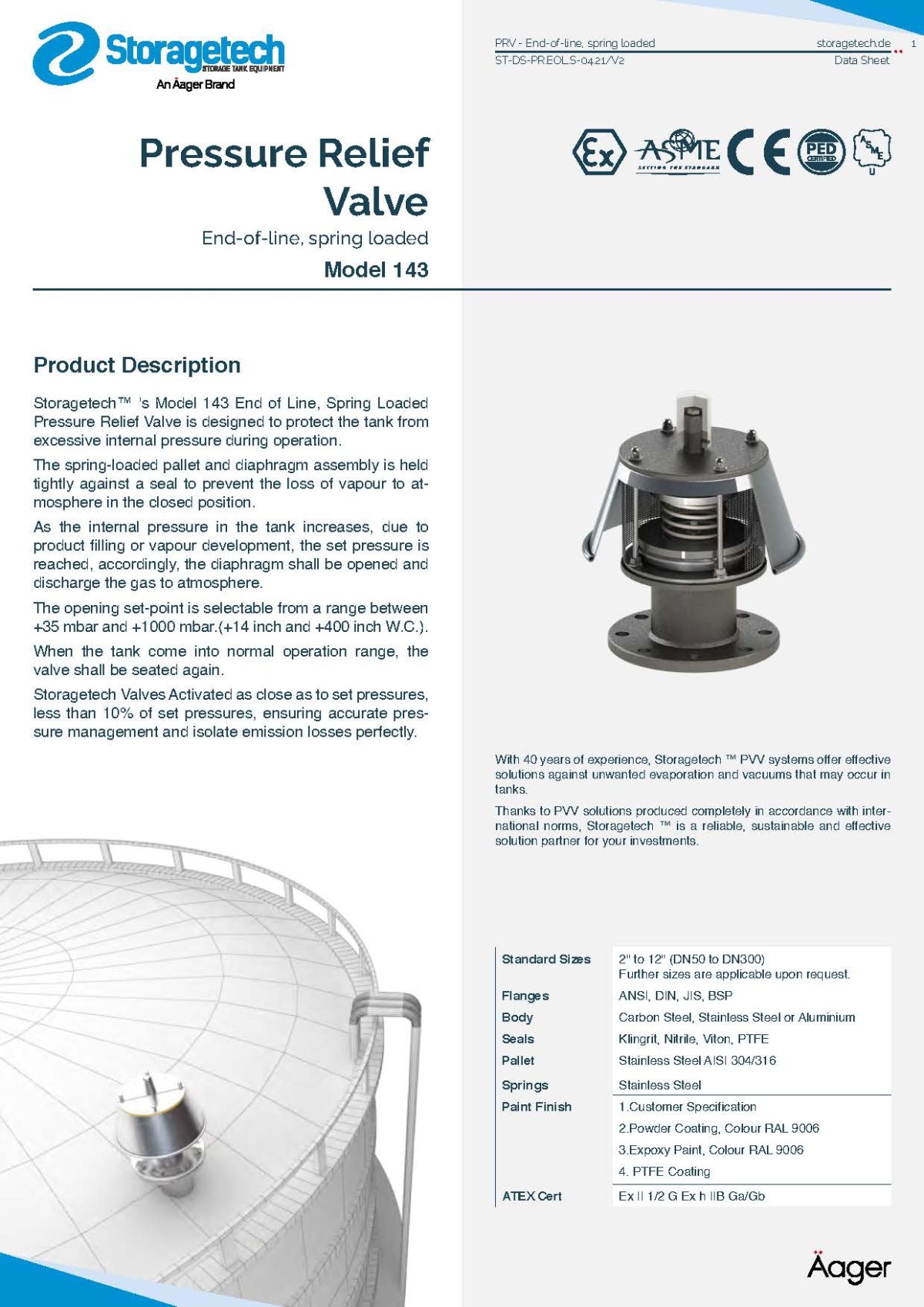 Pressure Relief Valve End of line, spring loaded - World Leading ...
